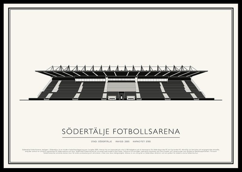 Södertälje Fotbollsarena Vintage Skiss 01 SE Poster | Arenaskisser | Gallerix.se