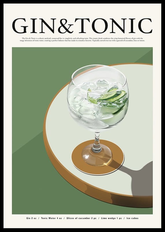 Classic Gin & Tonic Poster | Kökstavlor | Gallerix.se