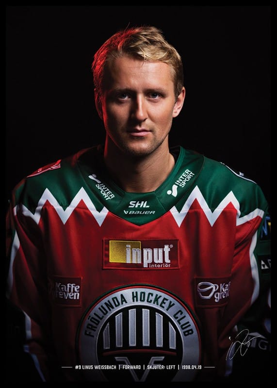 Linus Weissbach #9 Frölunda HC 2024/2025 Poster | Frölunda HC | Gallerix.se