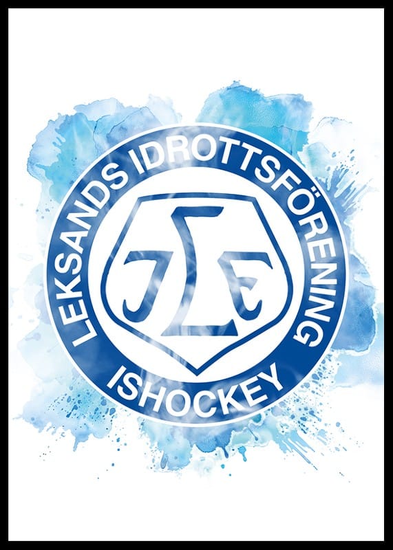 Watercolor Splash Logo Leksands IF Poster | Leksands IF | Gallerix.se