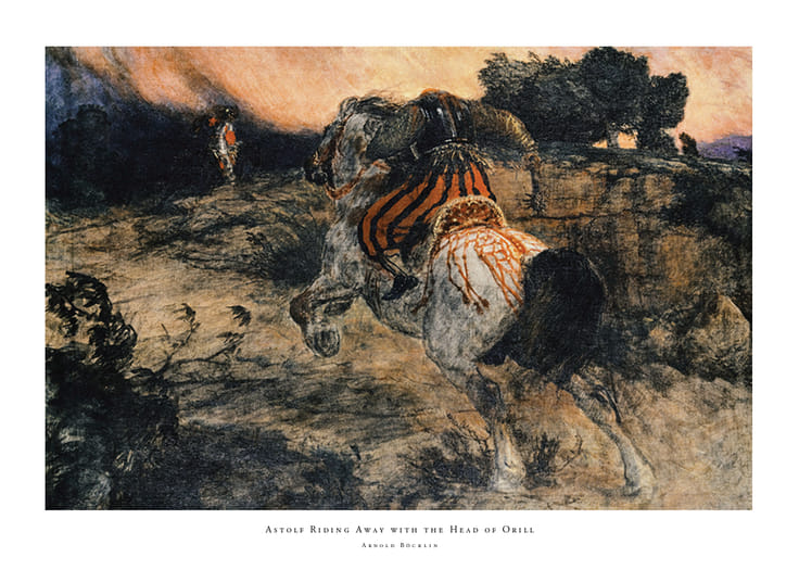 Astolf Riding Away with the Head of Orill By Arnold Böcklin Poster ...
