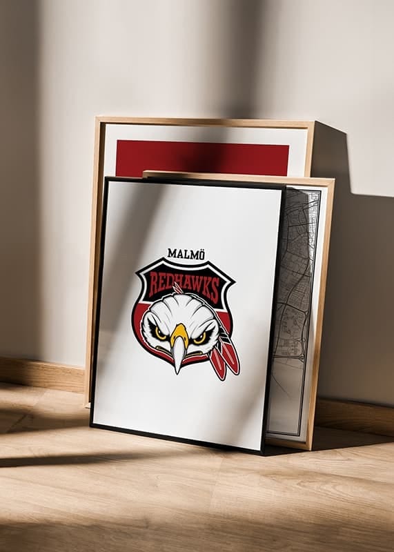 Logo Vit Malmö Redhawks Poster | Malmö Redhawks | Gallerix.se