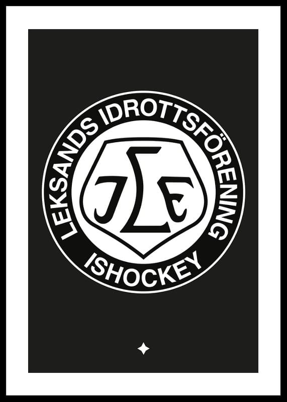 Logo Svart BG B&W Leksands IF Poster | Leksands IF | Gallerix.se