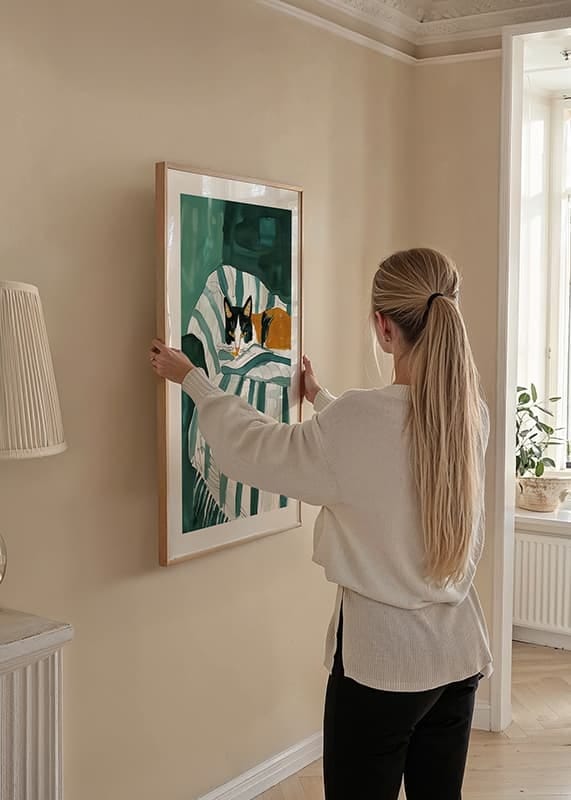 Purrfectly Relaxed Poster | Akvarell | Gallerix.se