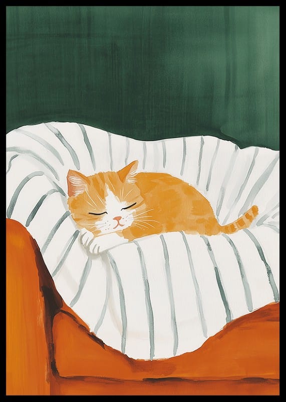 Mini Cat Nap Time Poster | Akvarell | Gallerix.se