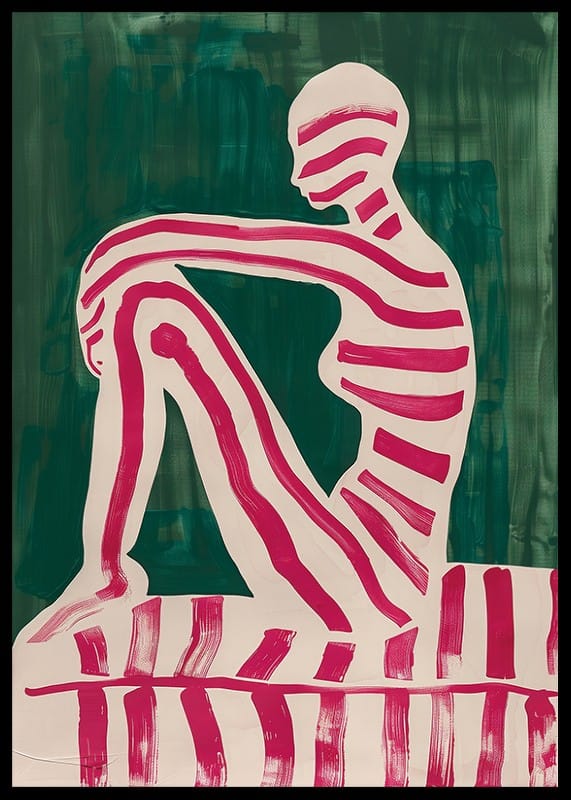 Pinkish Striped Silhouette Poster | Abstrakt | Gallerix.se
